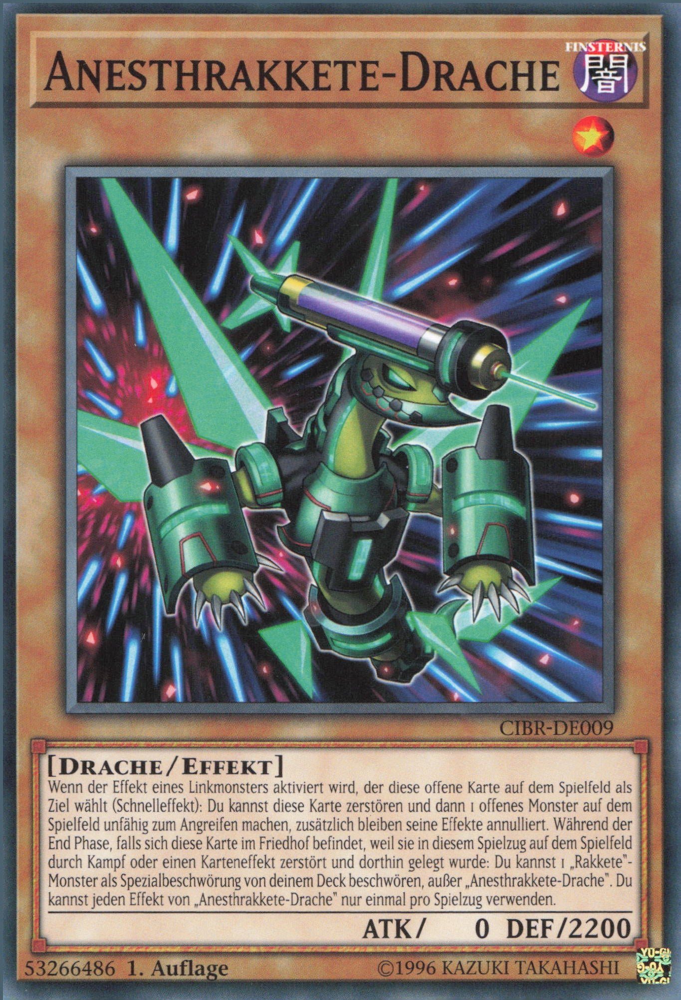 Recollectibles Sammelkarte Yugioh Karte Anesthrakketen Drache Deutsch