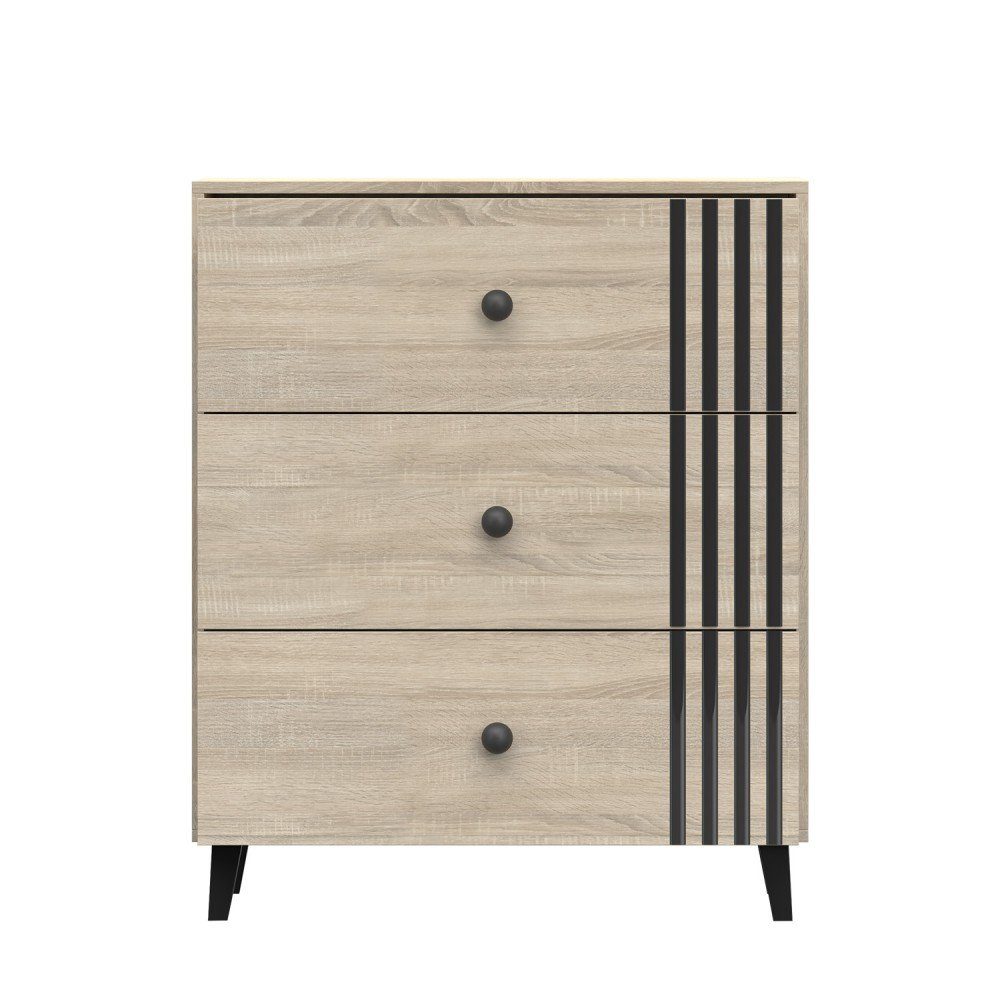 Moeblo Kommode Forten 3s02 Highboard Eiche Sonoma Sideboard Wohnzimmer