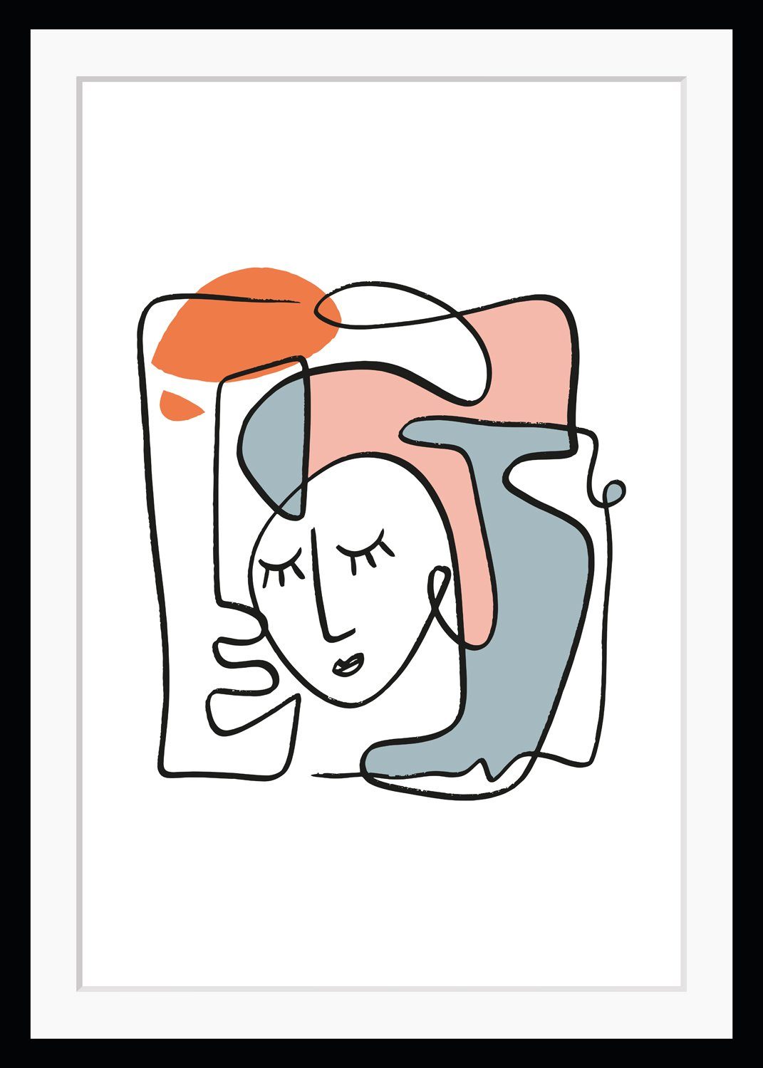 queence Bild Alea, Abstrakt, Gesicht, Figuren, Abstrakt, gerahmt