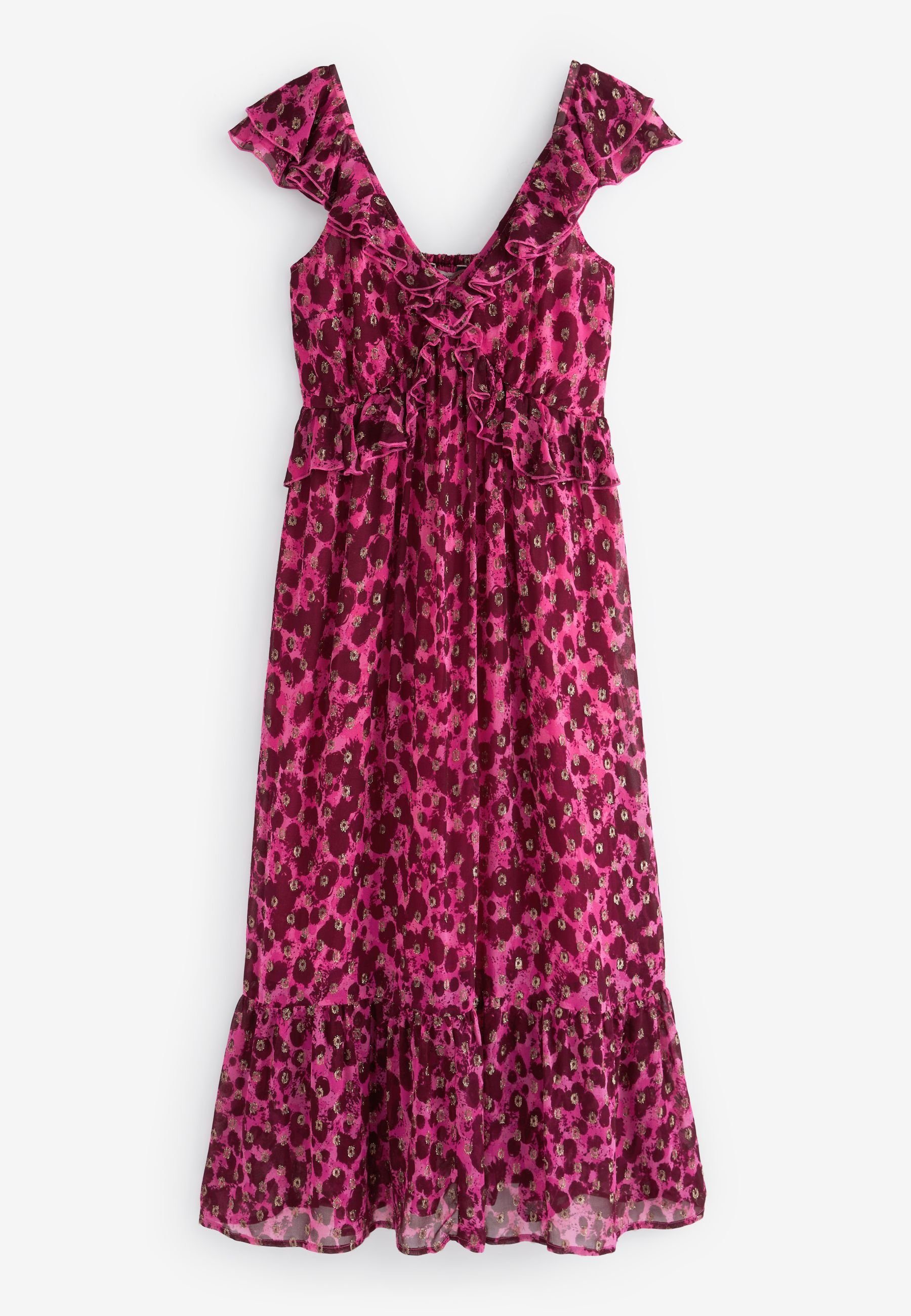 Next Midikleid Midi Trägerkleid Mit Rüschen 1 Tlg Rosa