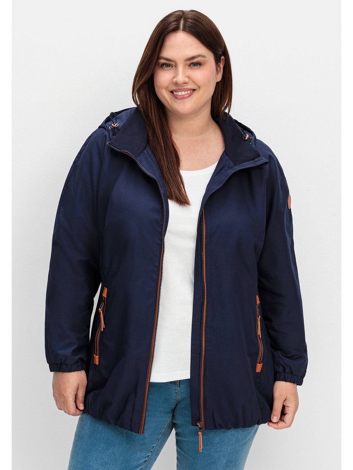 Sheego Langjacke Große Größen Aus Microfaser Mit Kontrastdetails