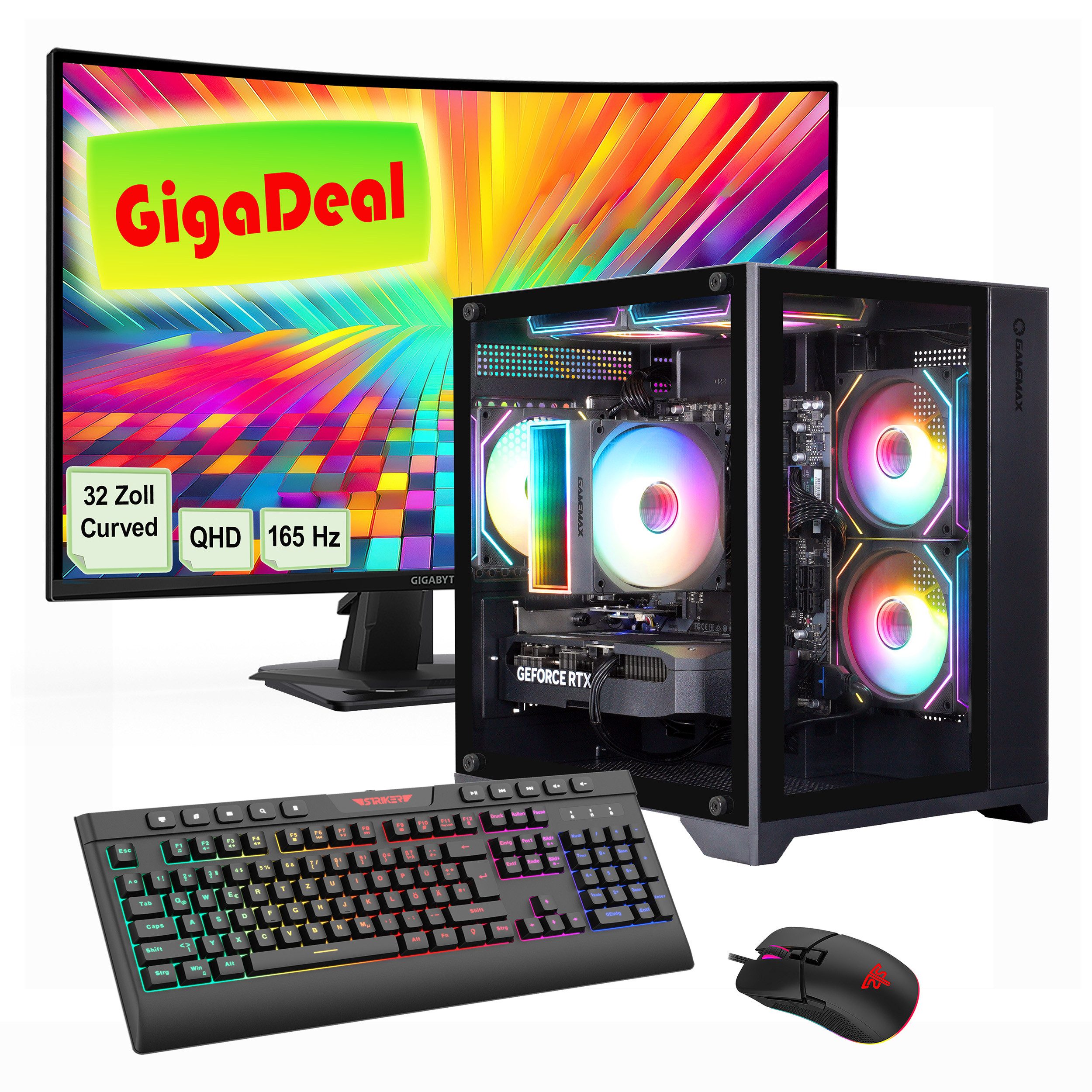 GAMEMAX GigaDeal Infinity Mini 2581 Ryzen 5 7500F RTX 5060Ti 32GB DDR5 1TB SSD PC-Komplettsystem ...