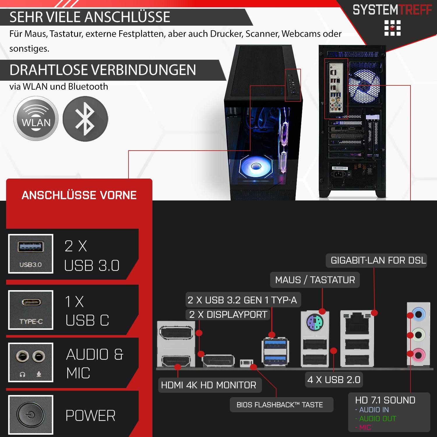 SYSTEMTREFF Gaming-PC (AMD 7500X3D 7500X3D, Radeon RX 7600, 32 GB RAM ...