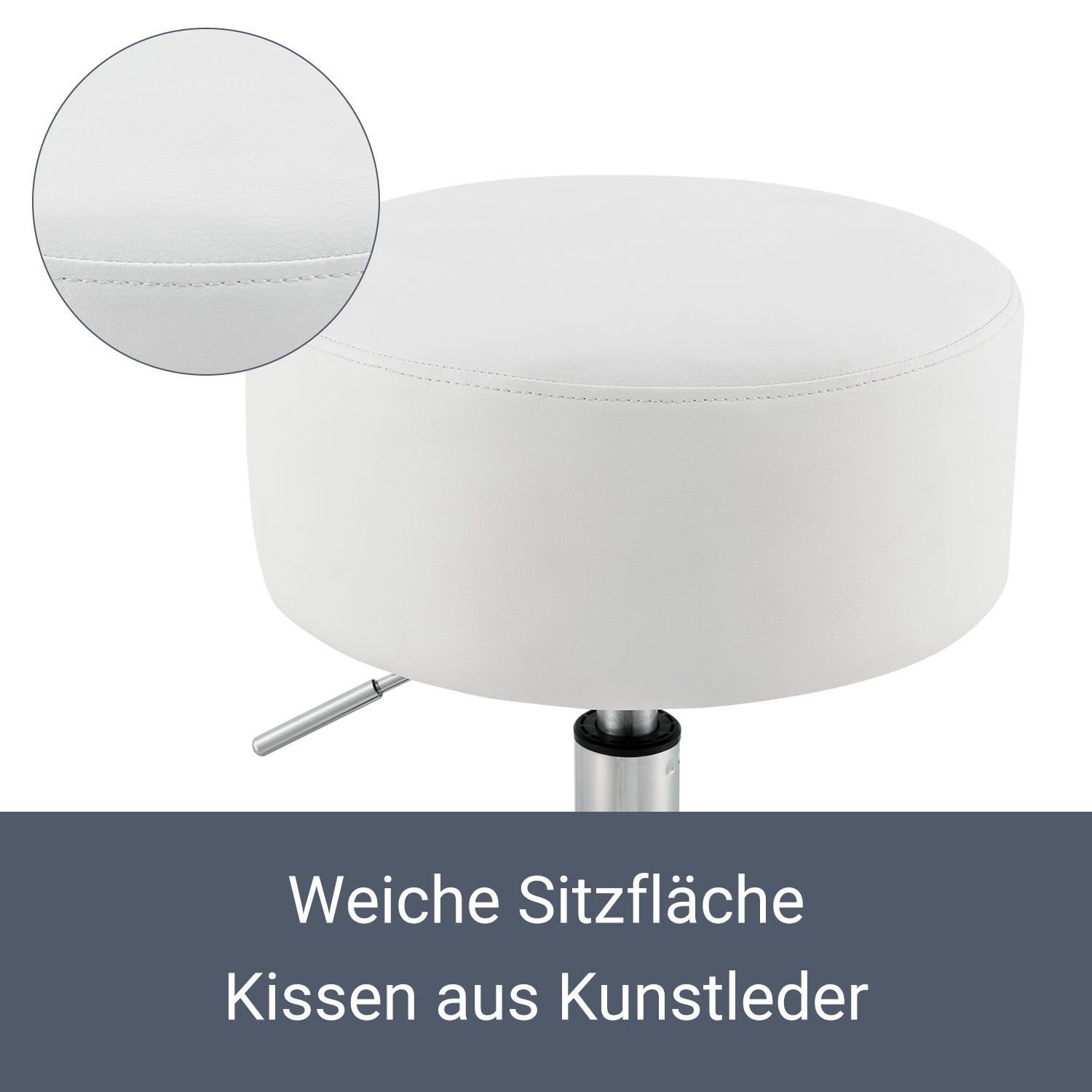 Juskys Sitzhocker Tonia, gepolsterter Hocker, stufenlos ...