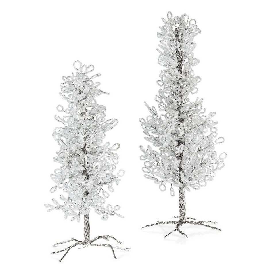 Mirabeau Weihnachtsfigur Deko Bäume 2er Set Grenville Silber