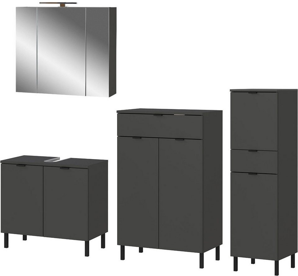 Germania Badmöbel Set Gw Arcena 4 St Mit Integrierter Led Beleuchtung