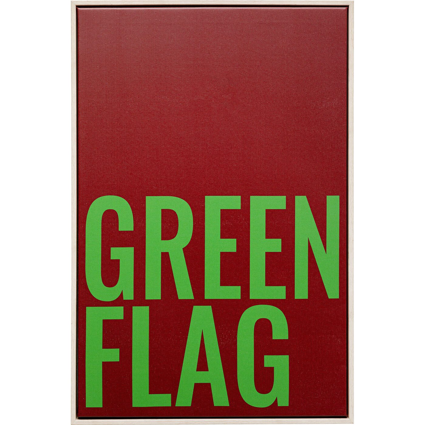 Kare Design Bild Green Flag, Slogan, 40x60 cm