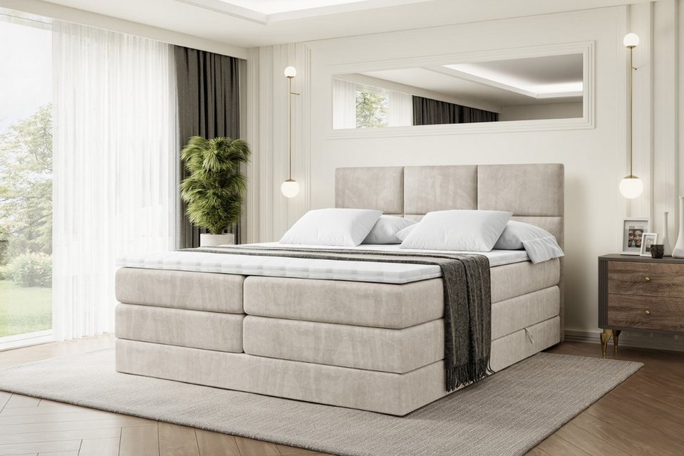 Altdecor Boxspringbett Ohio King Multipocket Matratze H4 Und H3