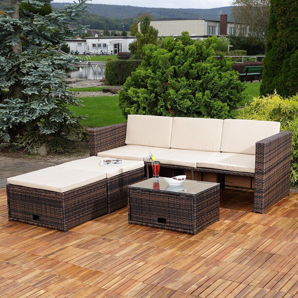 Mucola Gartenlounge Set Polyrattan Lounge Rattanmöbel Sitzgruppe