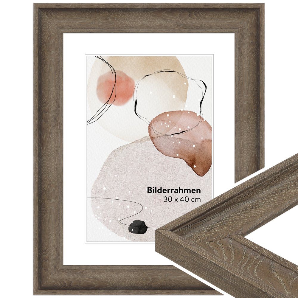 WANDStyle Bilderrahmen H230, Braun, aus Kunststoff im Stil Klassisch, Fotorahmen