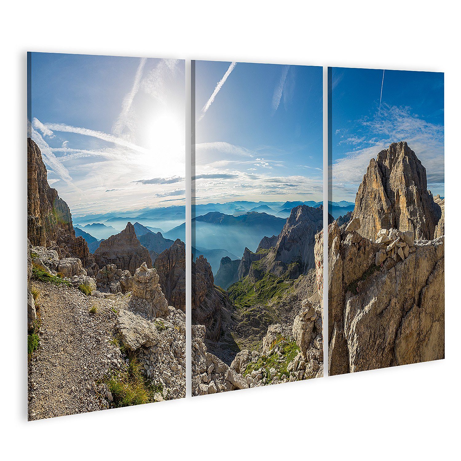 ᐅ islandburner Leinwandbild Bild auf Leinwand Spektakuläres Bergpanorama Wandbild Poster ...