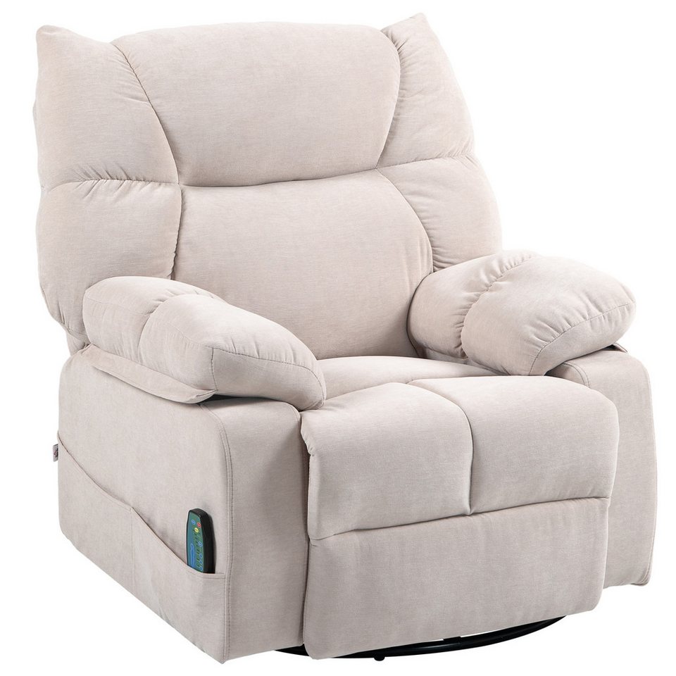 Homcom Massagesessel Fernsehsessel Tv Sessel 360° Drehbar Ruhesessel