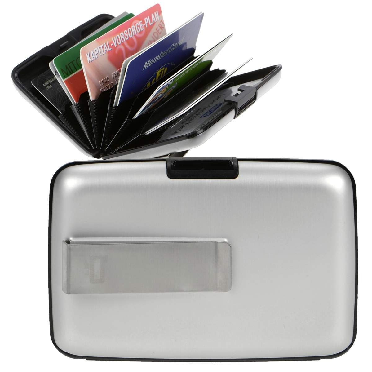 Ögon Kartenetui Stockholm, Aluminium Card Case, 12 Karten, RFID-Schutz