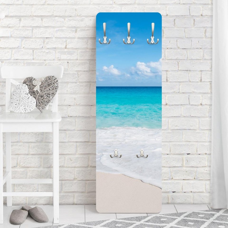 Bilderdepot24 Garderobenpaneel Türkis Botanik Tropisch Natur Strand