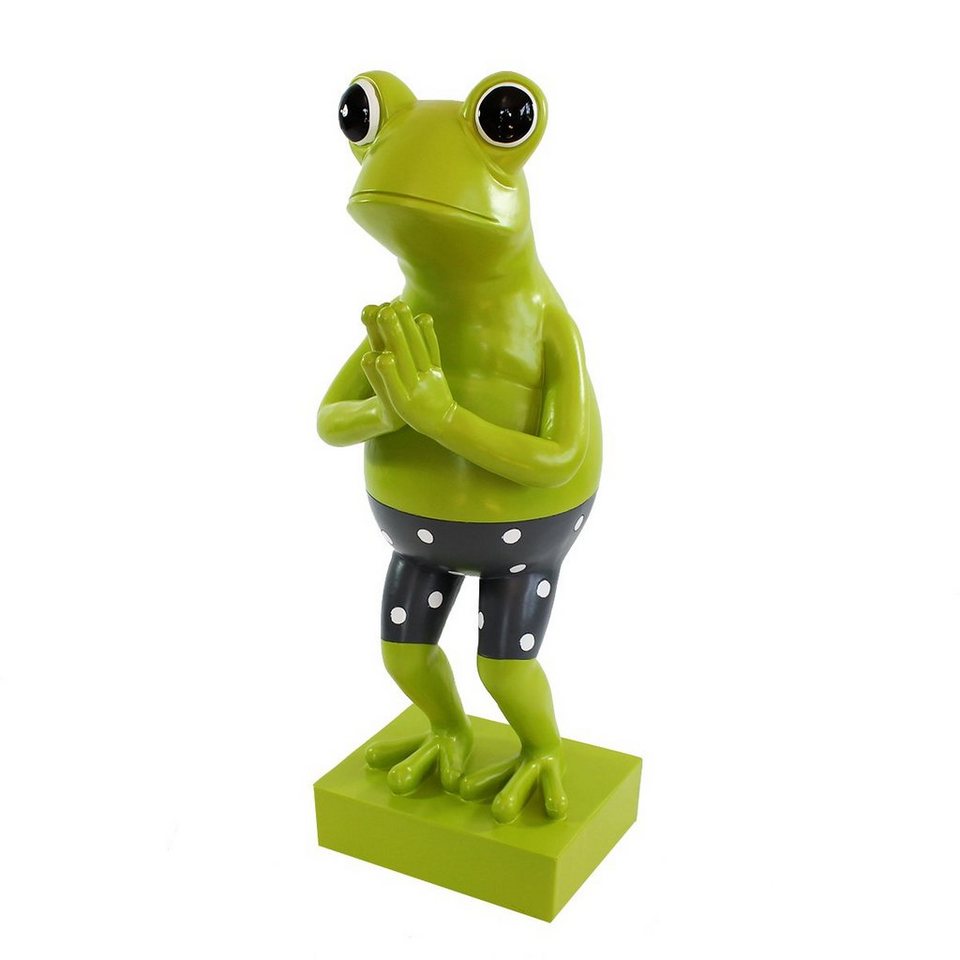 Colourliving Tierfigur Frosch Dekofigur Lustiger Badefrosch 43 Cm Grün