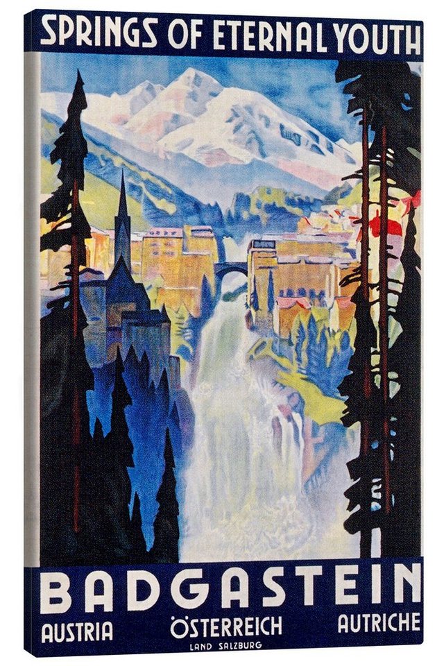 Posterlounge Leinwandbild Vintage Travel Collection Bad Gastein