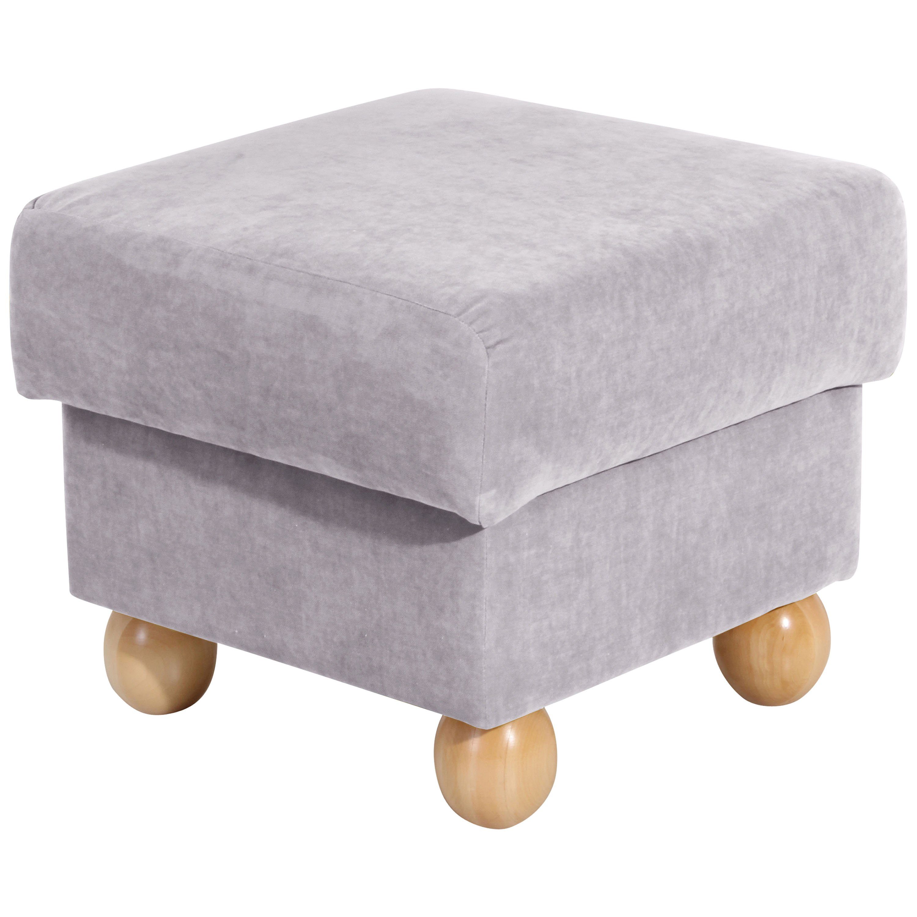 Max Winzer® Polsterhocker Monarch Hocker Veloursstoff silber (1 Stück ...