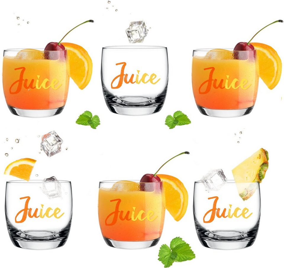 PLATINUX Glas Trinkgläser mit Juice-Print, Glas, 260ml (max.310ml ... PLATINUX Glas Trinkgläser mit Juice-Print, Glas, 260ml (max.310ml ...