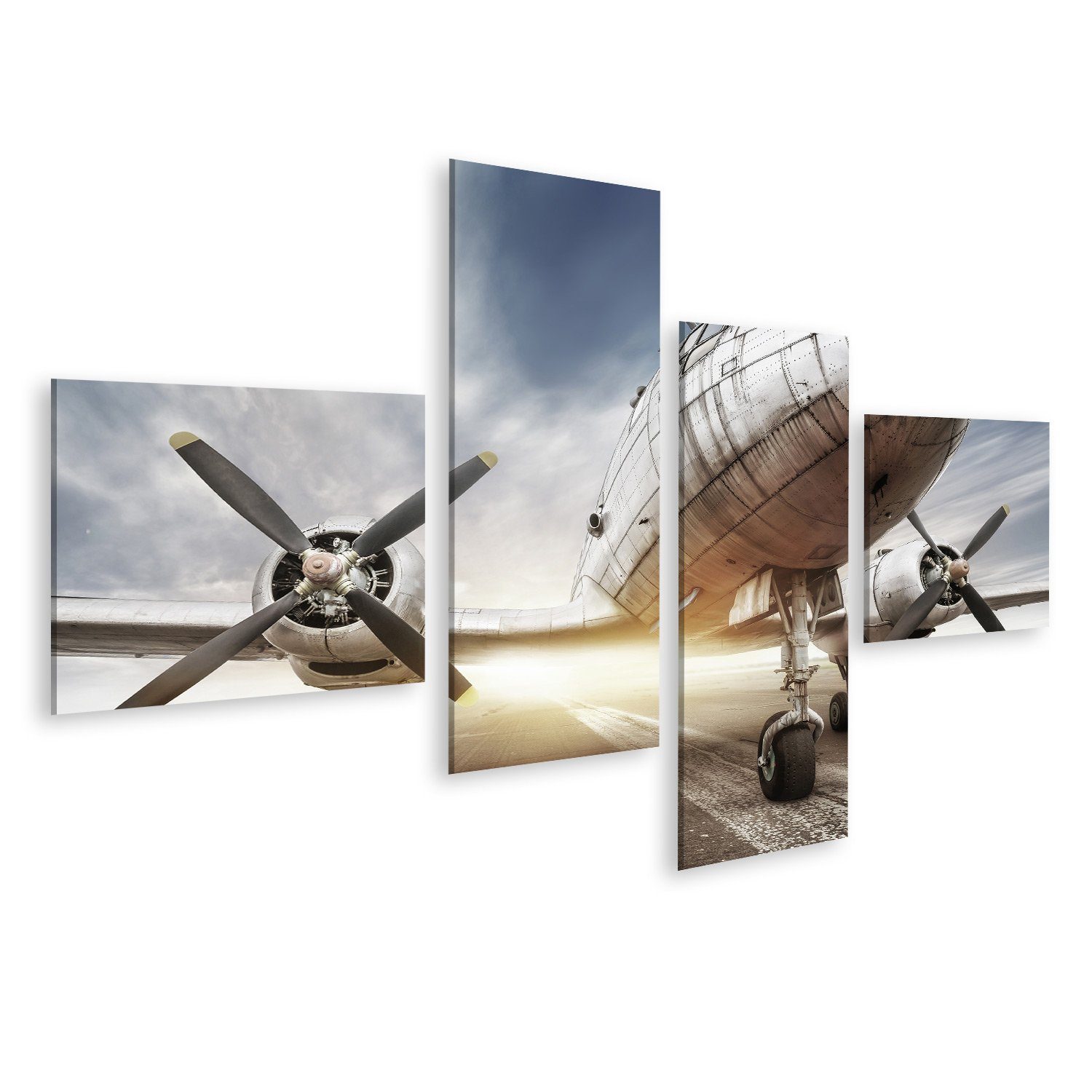 islandburner Leinwandbild Bild auf Leinwand Historisches Flugzeug Auf Einer Landebahn Wartet Auf