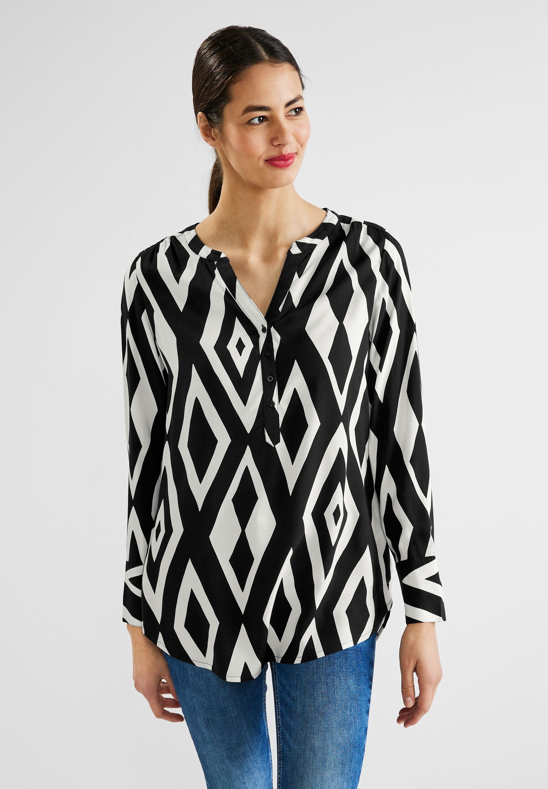 Street One Longbluse Aus Softer Viskose Rhombus Print