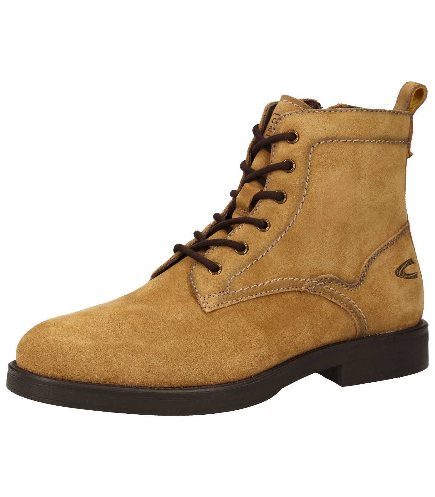 camel active Stiefelette Nubukleder Schnürstiefelette, Absatzhöhe: 3 cm
