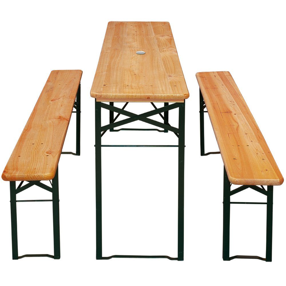 Casaria Bierzeltgarnitur, (3-tlg), 170cm Klappbar Stabil 3 Teilig 2x ...
