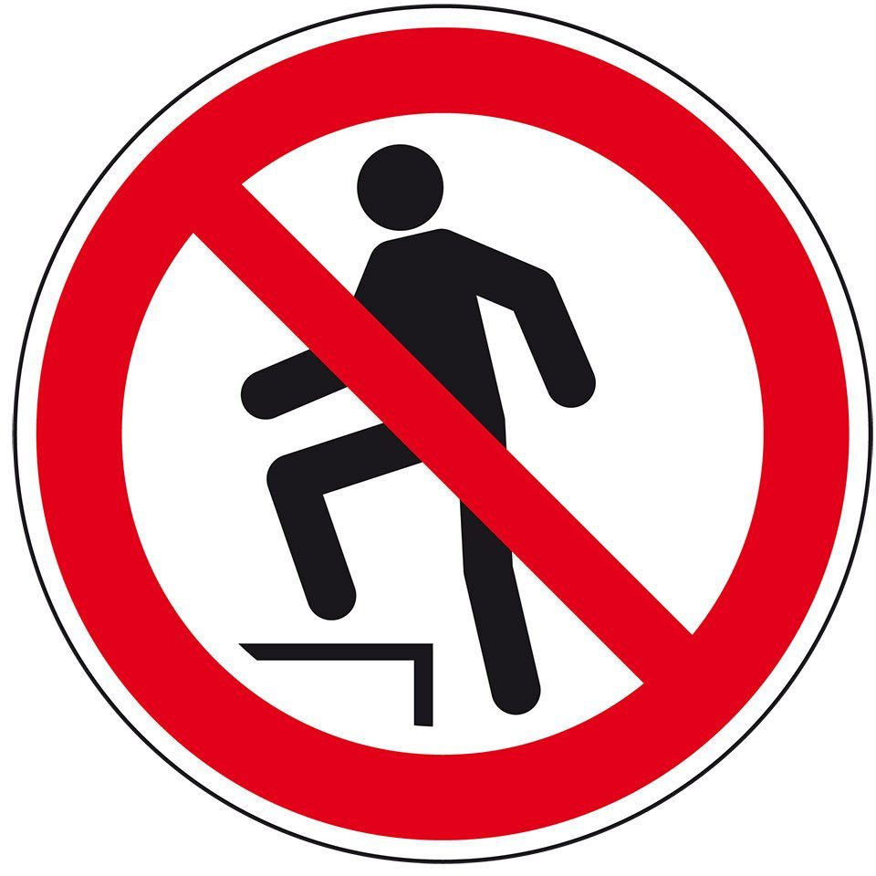 König Werbeanlagen Hinweisschild Verbotsschild Aufsteigen verboten, ISO, Folie, selbstklebend, Ø ...