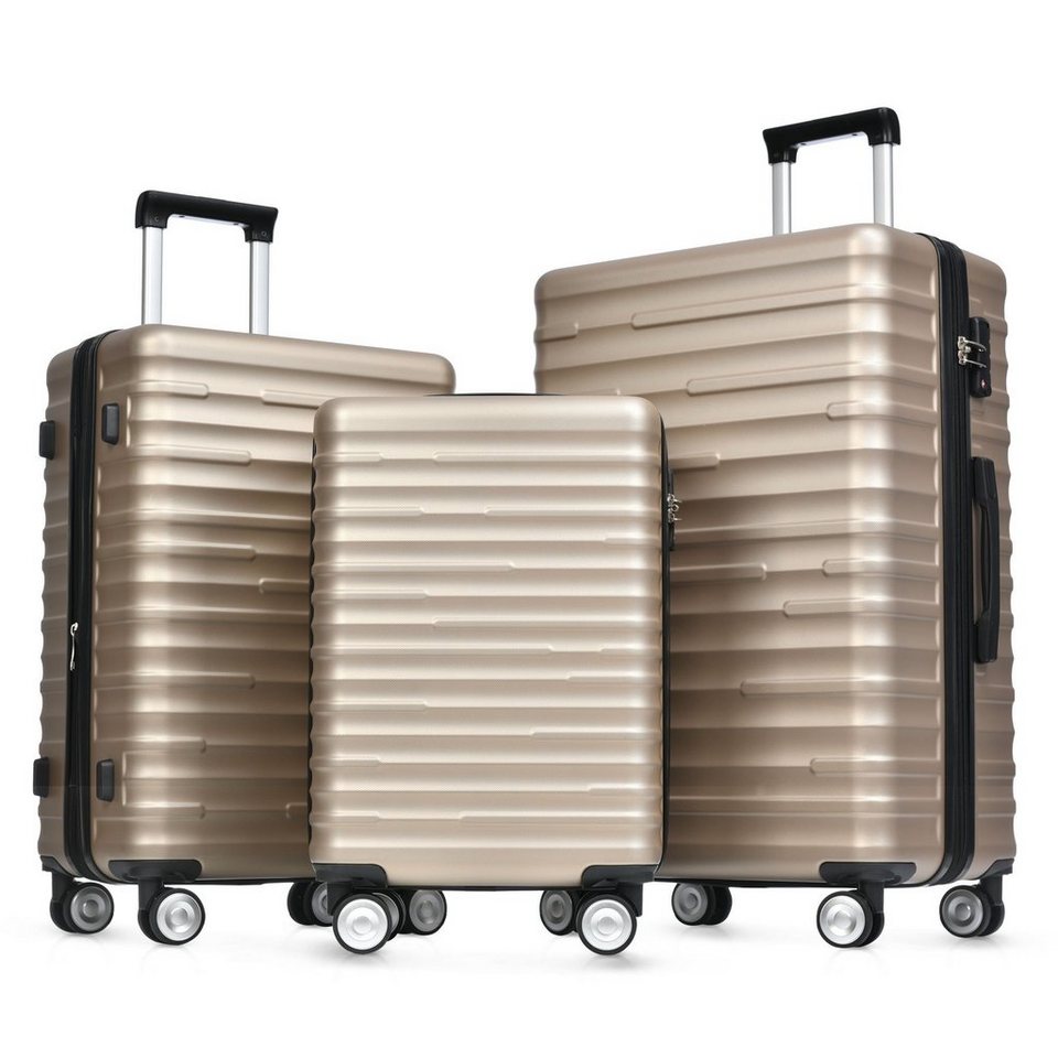 Flieks Hartschalen Trolley 4 Rollen Handgepäck Trolley Set Hartschale