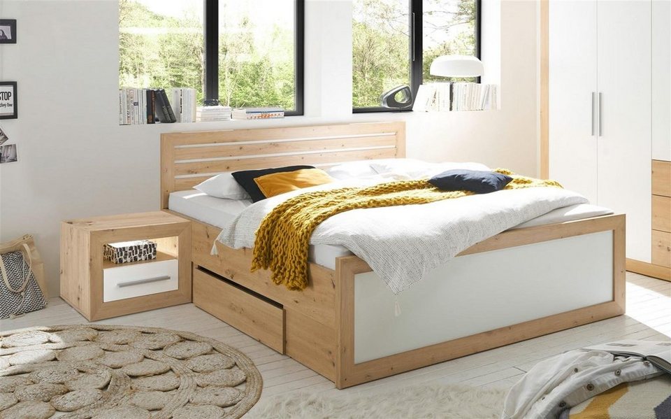 Möbelando Bett Frieda Modernes Bett Aus Spanplatte In Artisan Eiche