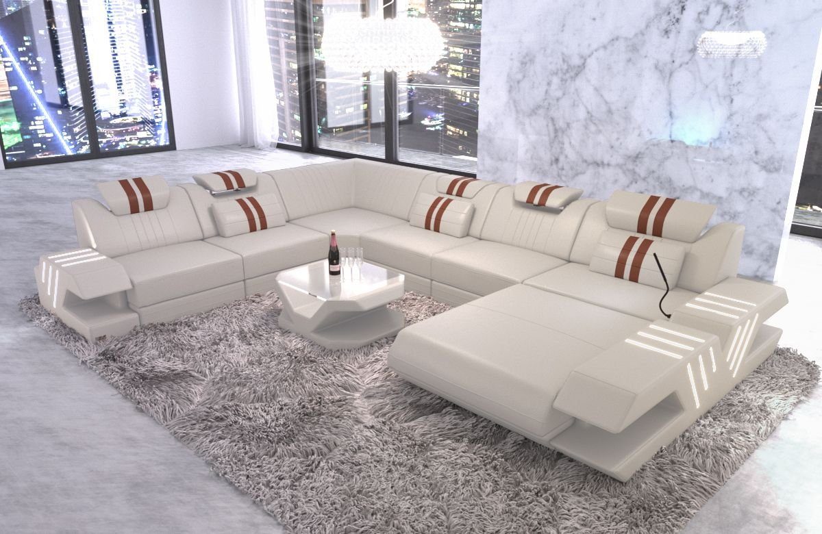 ᐅ Sofa Dreams Wohnlandschaft Sofa Ledercouch Leder Venedig XXL U Form ...