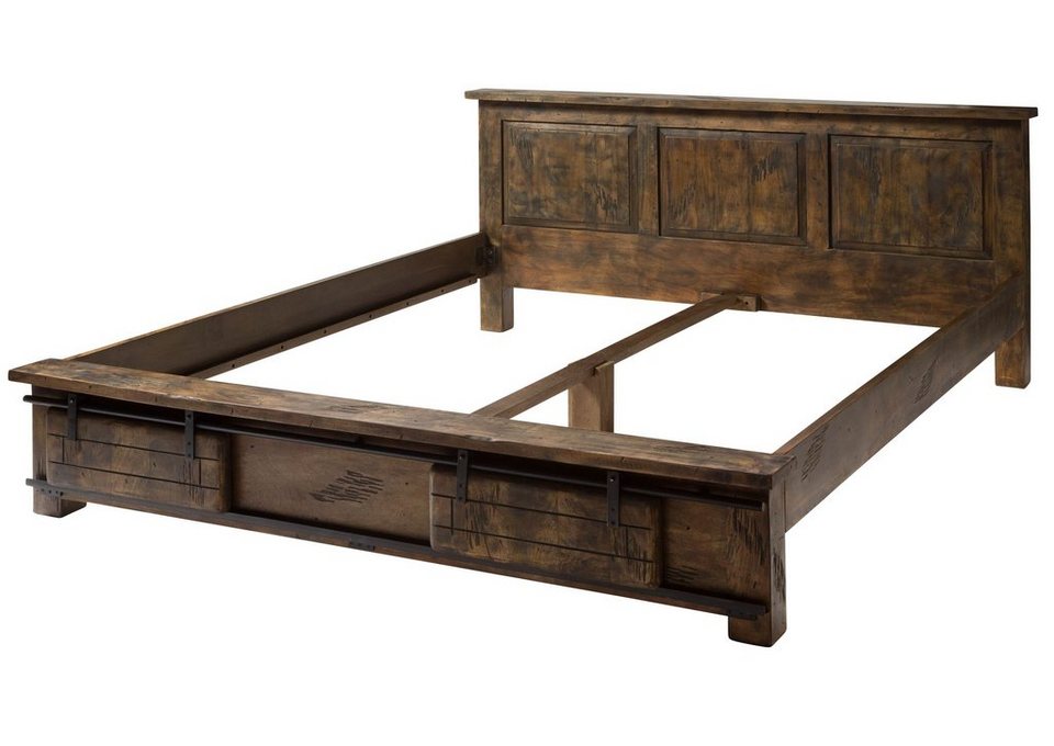 Massivmoebel24 Massivholzbett Bett Mango 180x200 Braun Lackiert