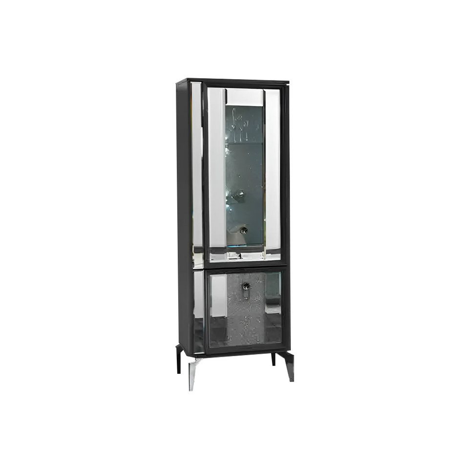 Jvmoebel Vitrine Vitrine Schrank Holzschrank Grau Standvitrine Anrichte