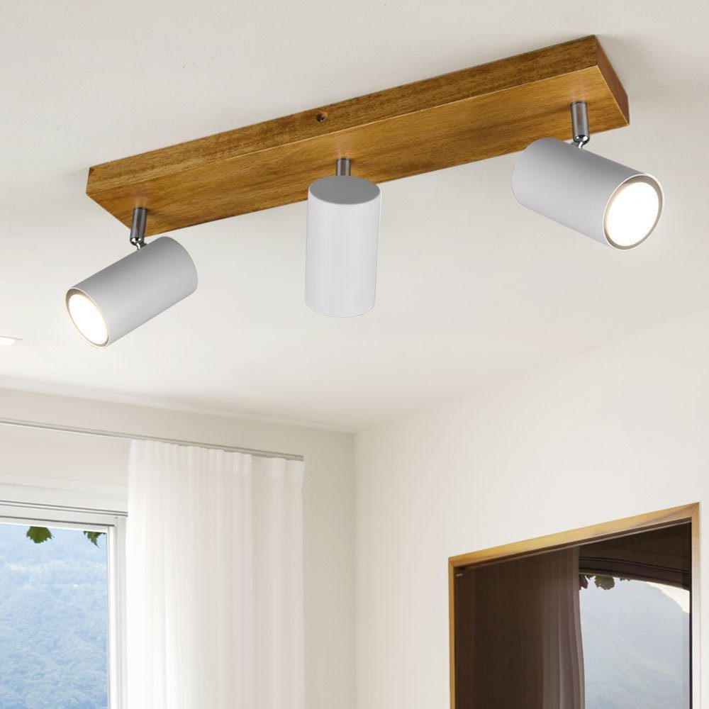 Etc Shop Led Deckenspot Decken Leuchte Holz Strahler Schwenkbar Wohn