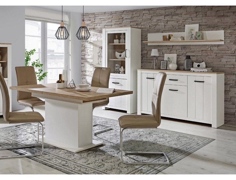 Expendio Wohnzimmer Set Eike 40 Spar Set 4 St Weiß Eiche Bianco