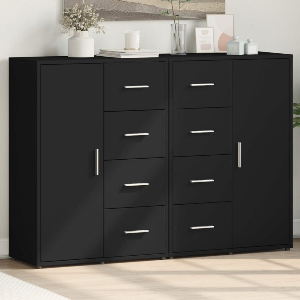 Vidaxl Sideboard Sideboards 2 Stk Schwarz 60x31x84 Cm Holzwerkstoff 1 St