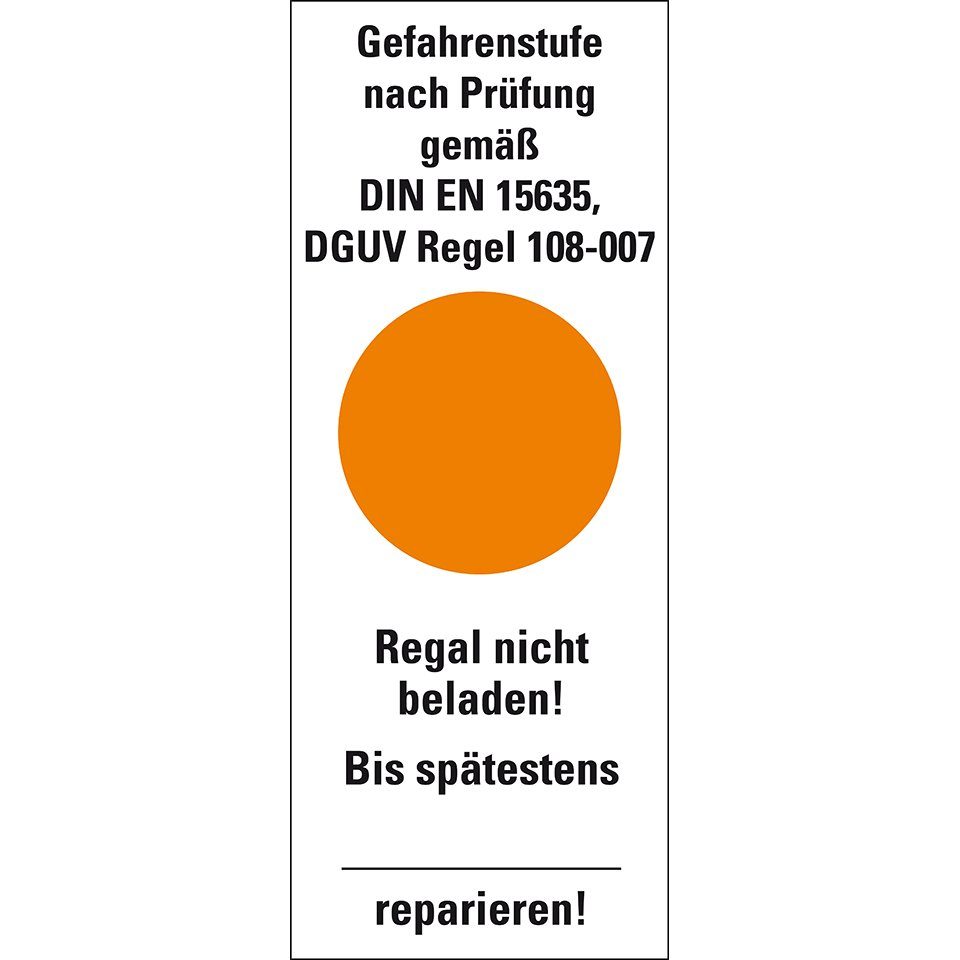 König Werbeanlagen Hinweisschild Hinw.etik.Gefahrenstufe orange reparieren!,DGUV,Folie,40x100mm ...