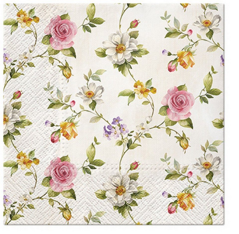 Paw Sp Z Oo Papierserviette 20 Servietten Tender Roses 33x33cm 20 St