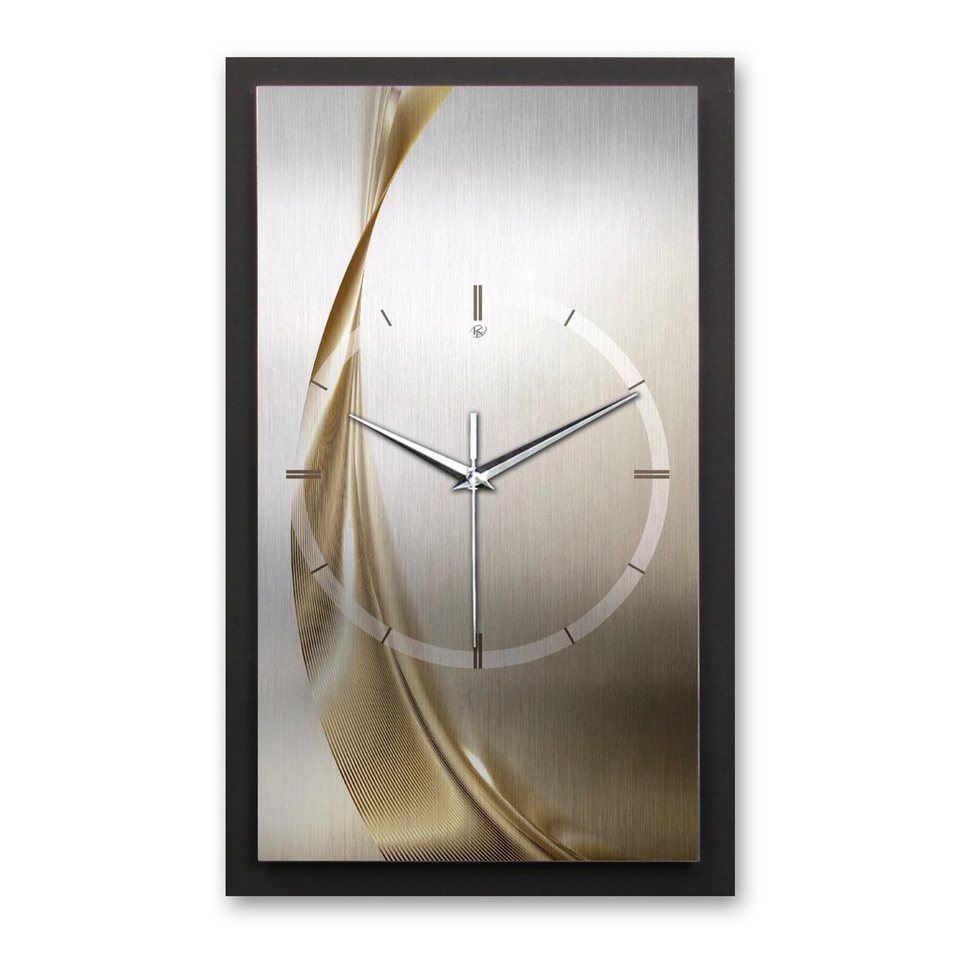 Kreative Feder Wanduhr 3d Designer Wanduhr Elegant Golden Wave