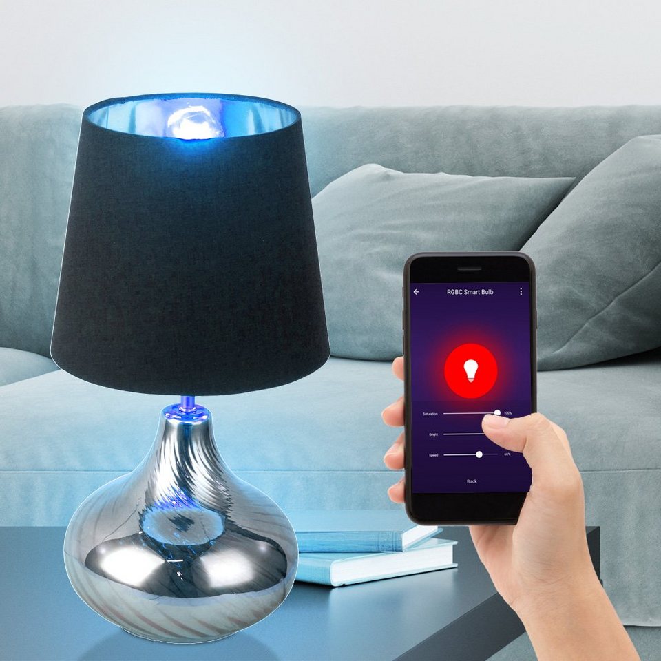 Etc Shop Smarte Led Leuchte Smart Textil Nacht Tisch Leuchte Dimmbar