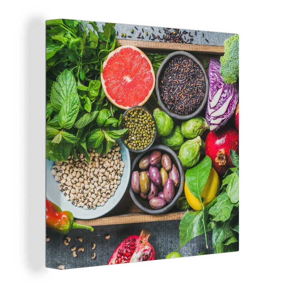 Onemillioncanvasses® Leinwandbild Box Obst Gesund 1 St Leinwand