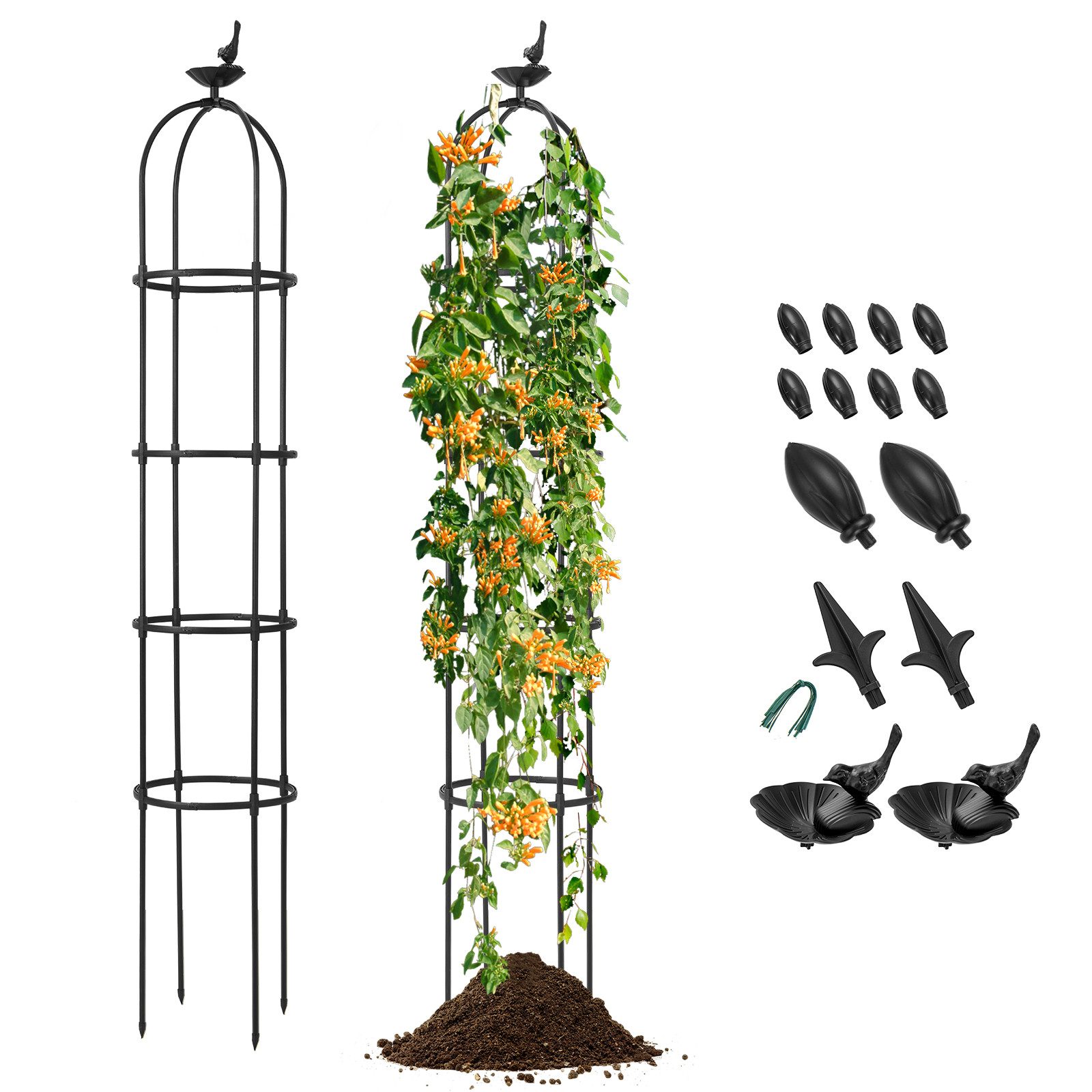 Costway Rankhilfe 2 St 2er Set Rankobelisk 4 Verstellbare Höhe