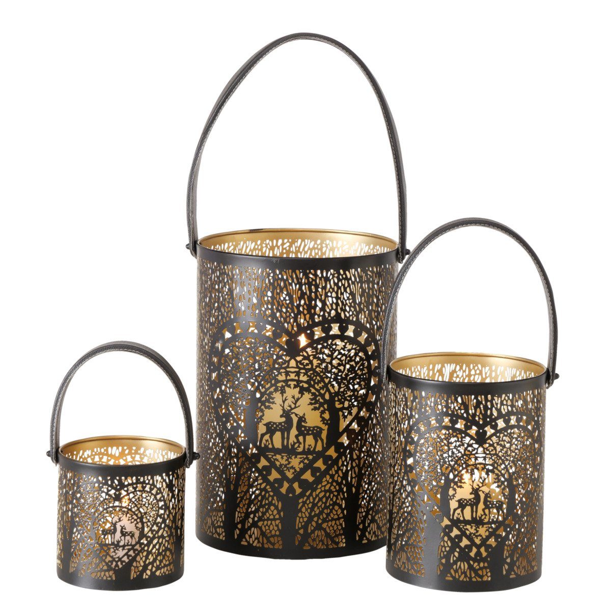 Boltze Windlicht Boltze Windlicht Set Forlo 3 Teilig Ã¸ 12 Cm 15 Cm