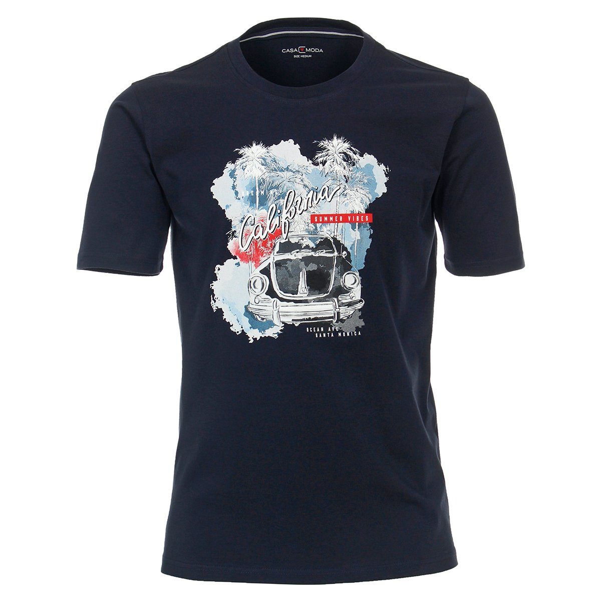 Casamoda Rundhalsshirt Große Größen Casamoda Sommerprint T Shirt Navy