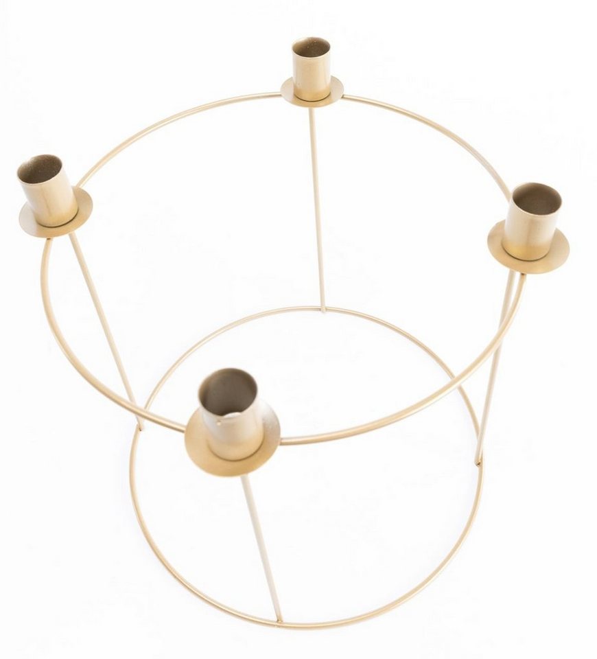 Trend Line Weihnachtsfigur Trendline Deko Metall Adventskranz Gold Ø 29 Cm