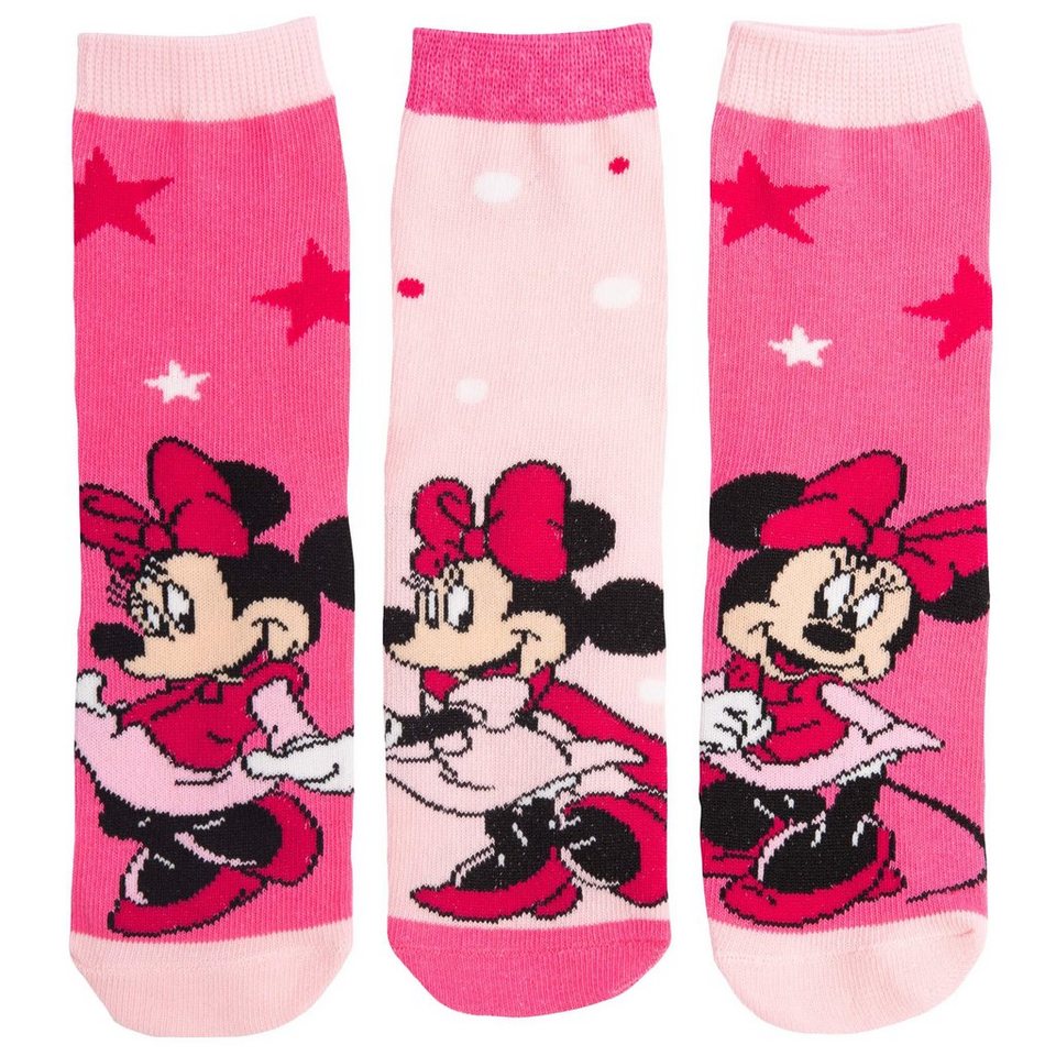 United Labels® Socken Disney Minnie Mouse Socken Für Mädchen Bunt 3er