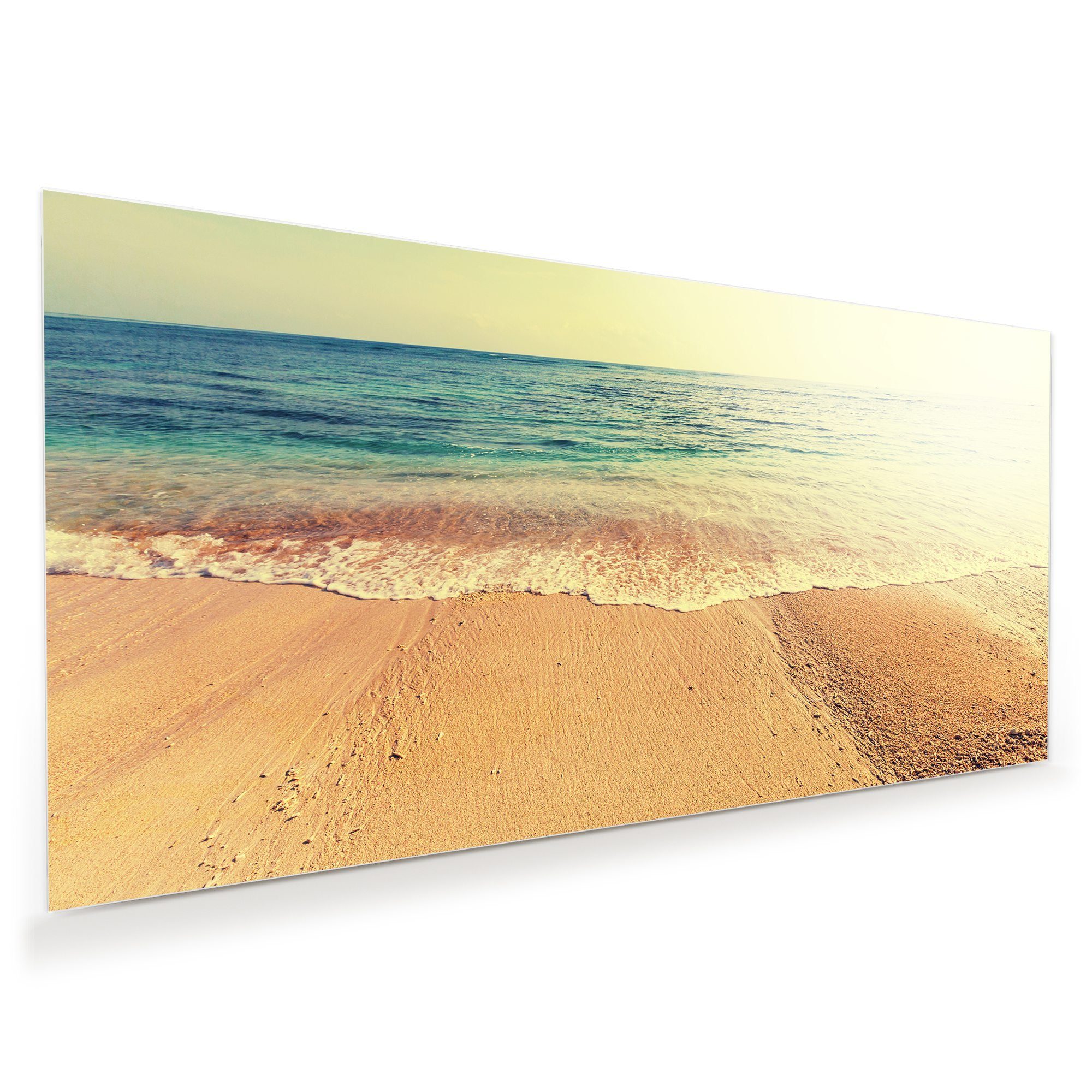 Primedeco Glasbild Wandbild Schöner Ozean in Sonne mit Aufhängung