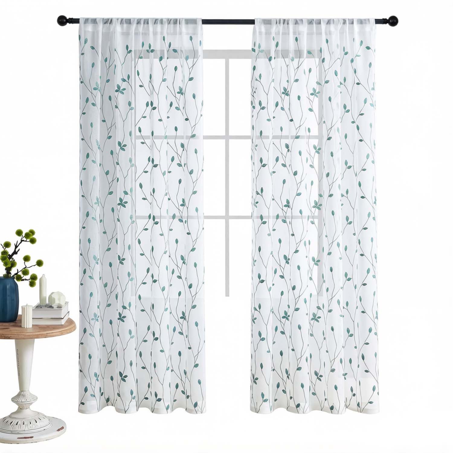 Agger Gardine Vorhang Transparent, Blumenmuster, für Schlafzimmer ...