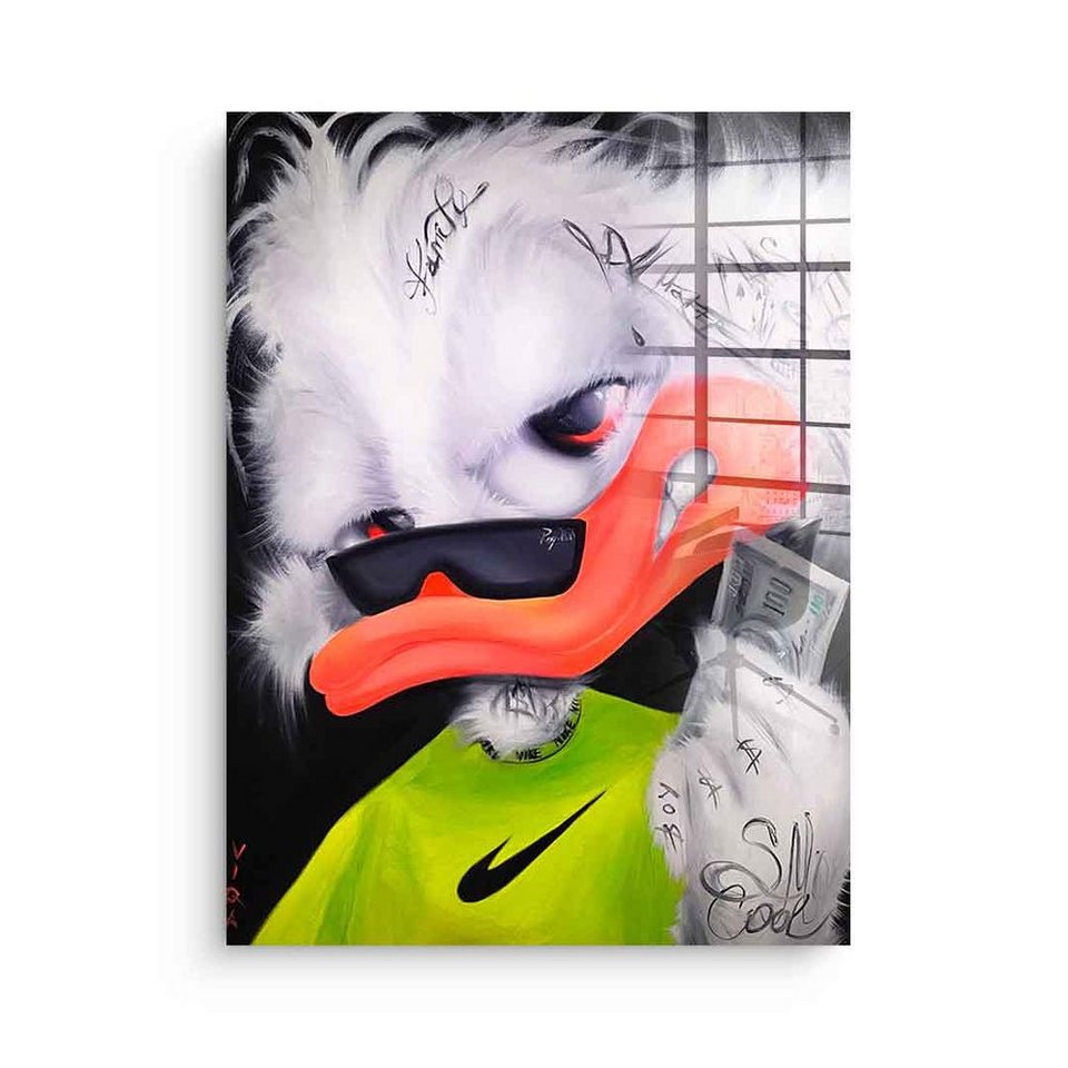 Dotcomcanvas® Acrylglasbild Poser Duck Acrylglas Acrylglasbild Poser