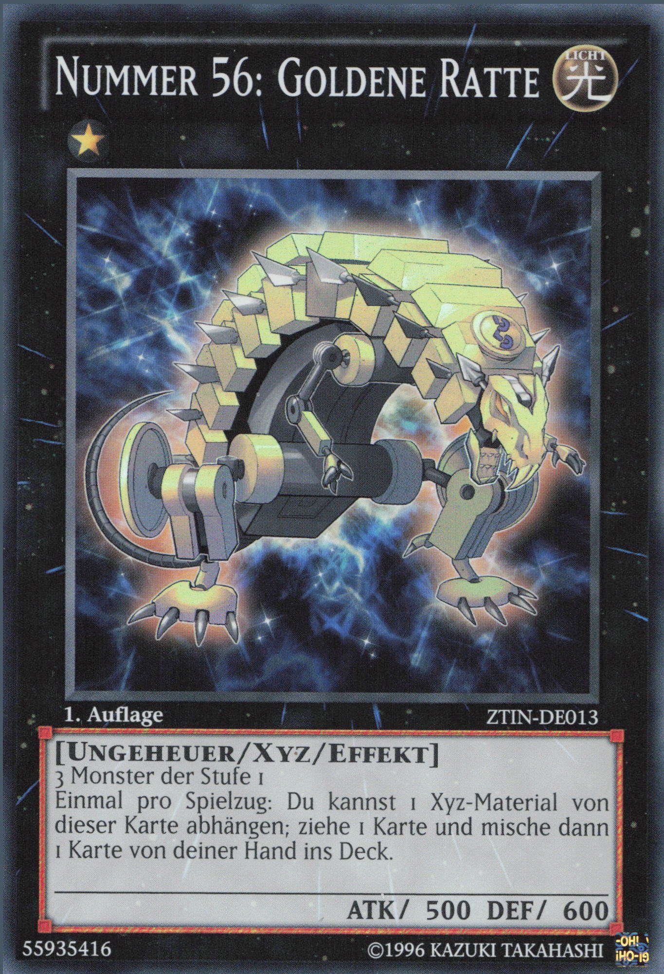 Recollectibles Sammelkarte Yugioh Karte Nummer 56 Goldene Ratte