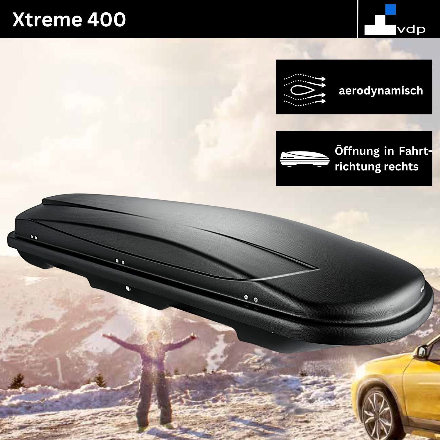 VDP Dachbox, (Winterausrütung mit der Skibox sicher geschützt), Xtreme ...